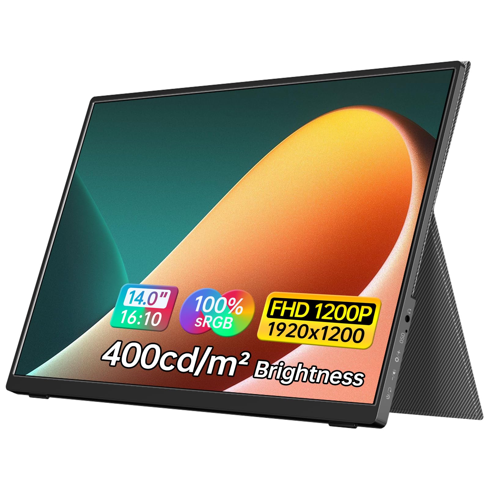 Yxk Portable Monitor 14 inch FHD 1920 * 1200P USB C HDMI Ultra-Slim IPS ...
