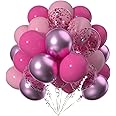 Amazon.com: 12 inch Hot Pink Balloons, Pink Macaron Pastel Balloons ...