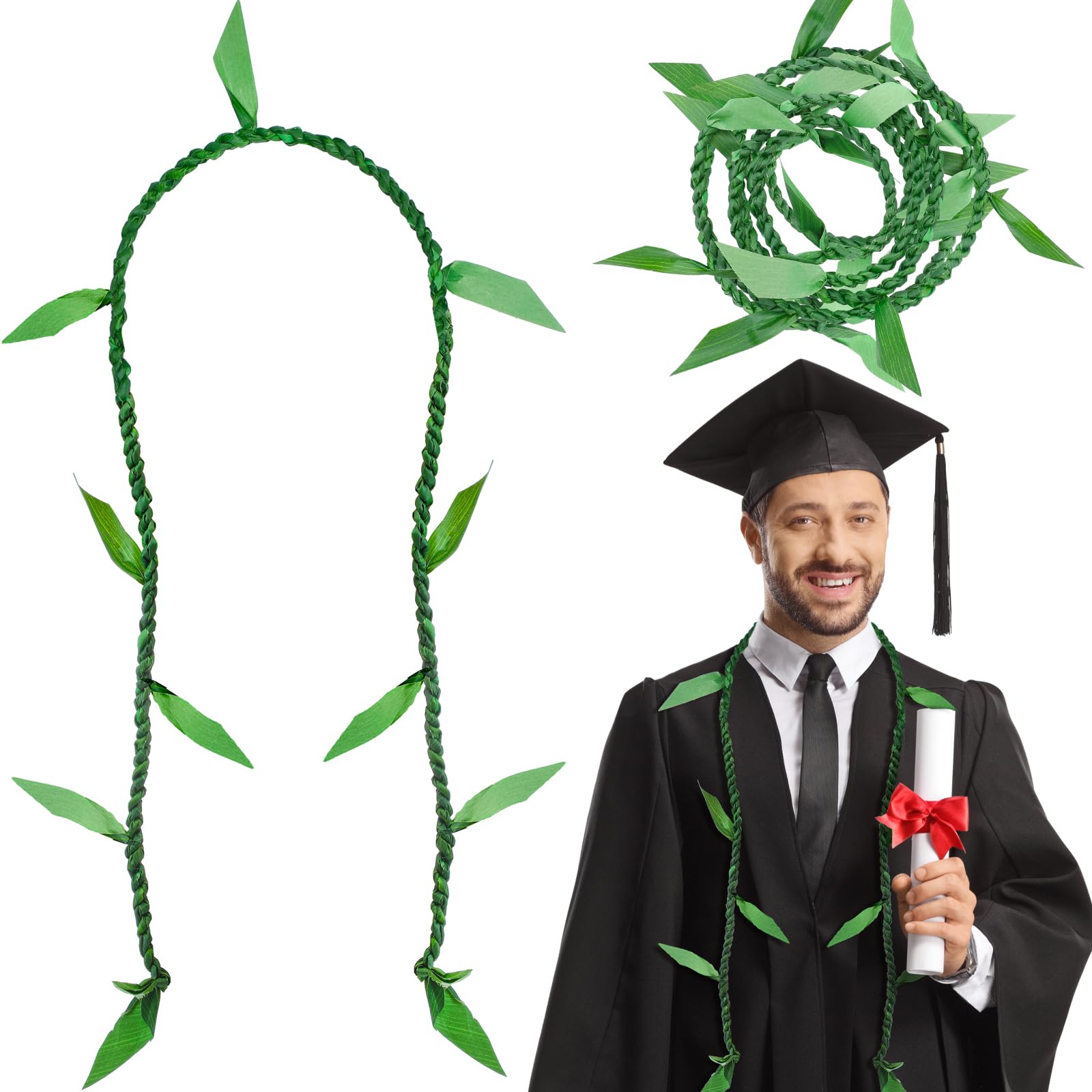 Knitgrip Hawaiian Graduation Ti Leaf Ribbon Lei 65 Inch Graduation ...