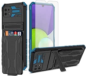 Asuwish Phone Case for Samsung Galaxy A22 5G/Boost Mobile Celero 5G with Tempered Glass Screen ...