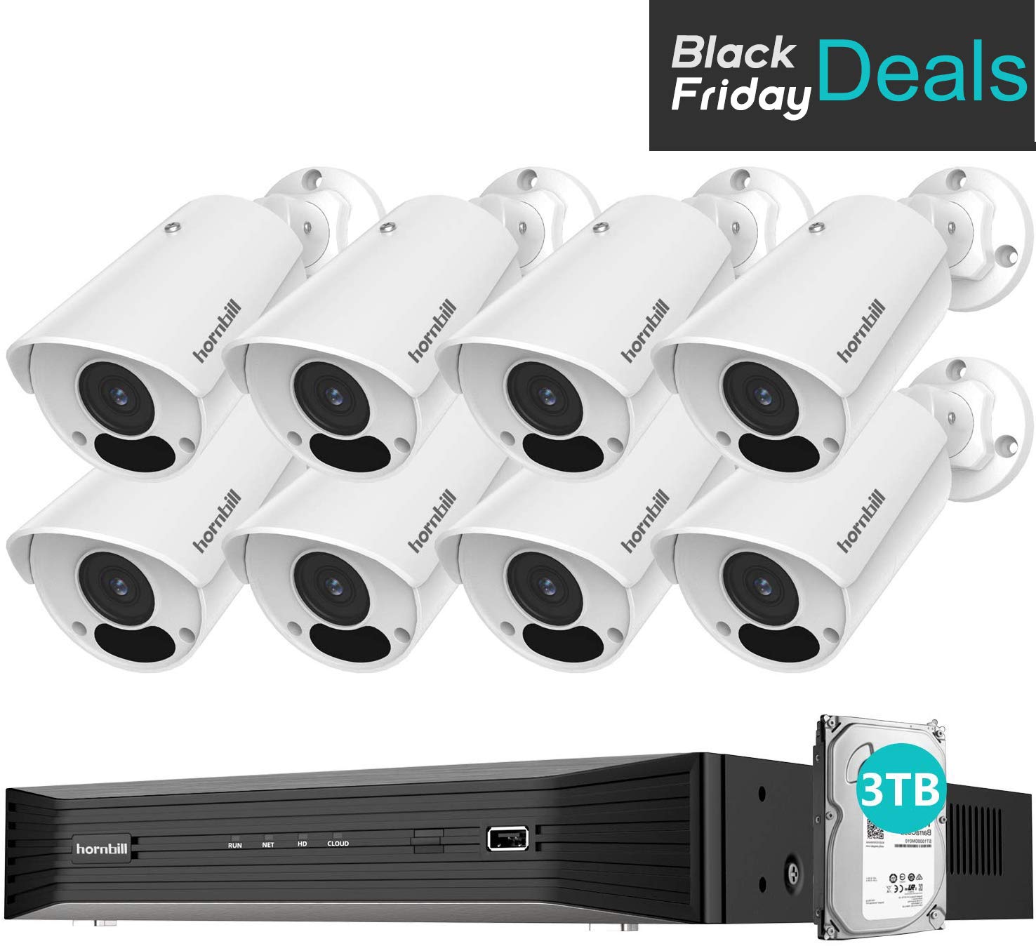 4K PoE Security Camera System 8MP 16 Channels PoE Wired Video Security ...