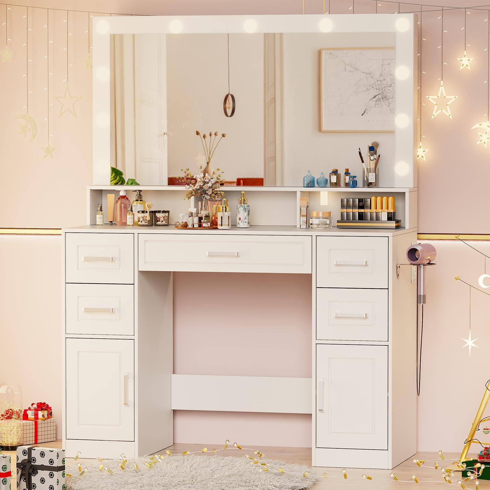 ***STOCK PHOTO REFERENCE ONLY***s Makeup Vanity Desk with Lights ...