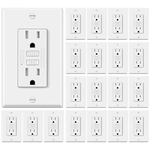 ELECTECK 20 Pack GFCI Outlets 15 Amp, Tamper Resistant (TR), Ultra Slim ...