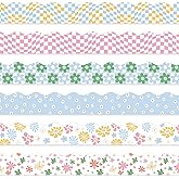 Amazon.com: Whaline 32.8ft Pastel Flower Bulletin Board Borders Retro ...