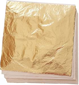 Amazon.com: 100 Sheets Imitation Gold Leaf for Art, Crafts Decoration ...