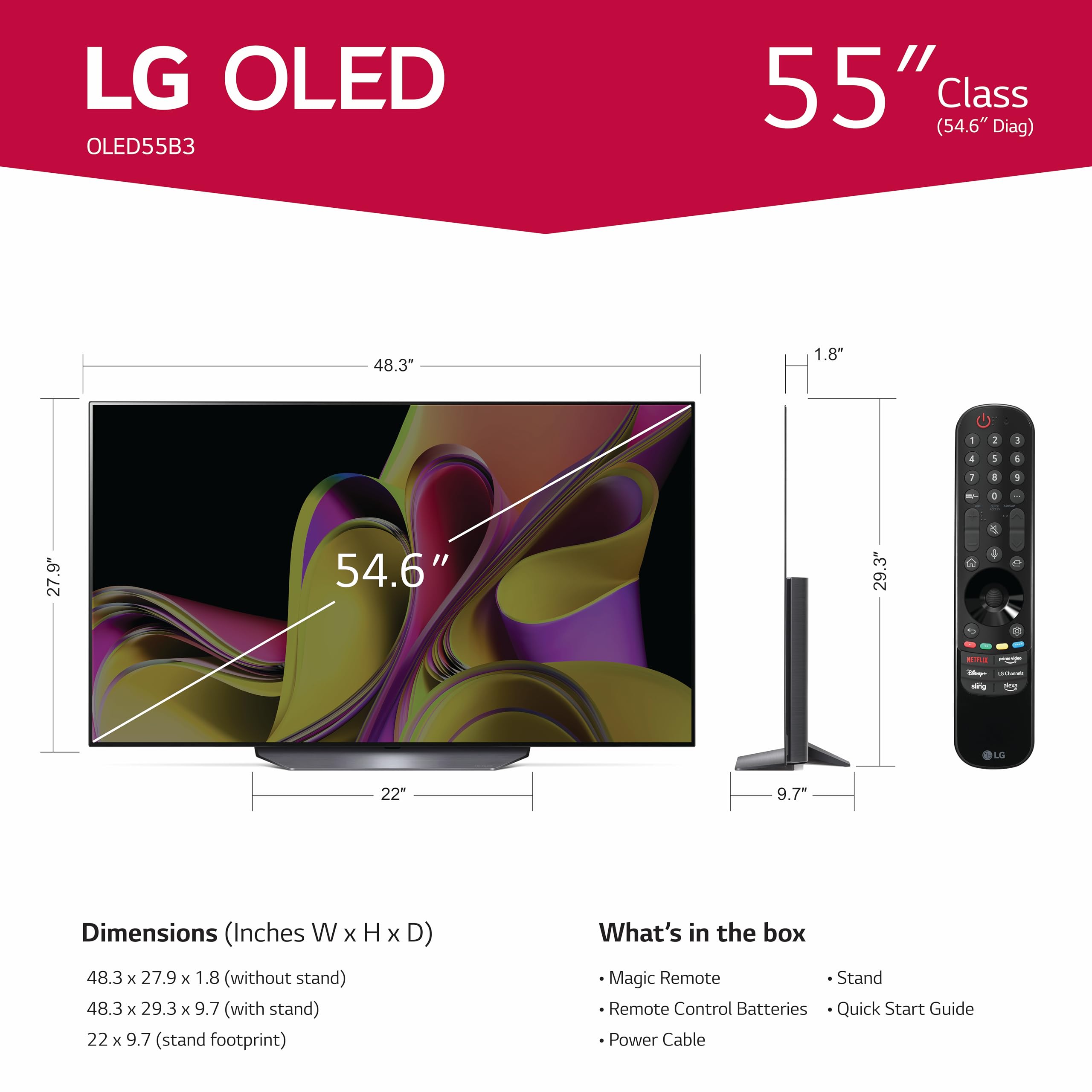 Mua LG B3 Series 55-Inch Class OLED Smart TV OLED55B3PUA, 2023 - AI ...