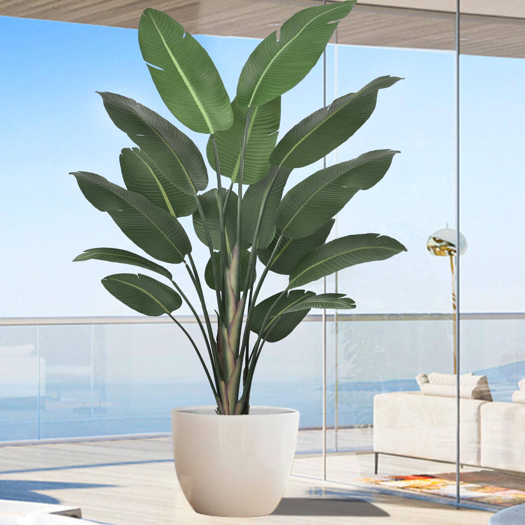 8ft Tall Bird of Paradise Artificial Tree (94 Inch) with Large Trunks ...