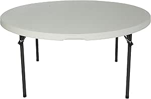 Amazon.com: Lifetime 280435 Commercial Round Folding Table, 5 Feet ...