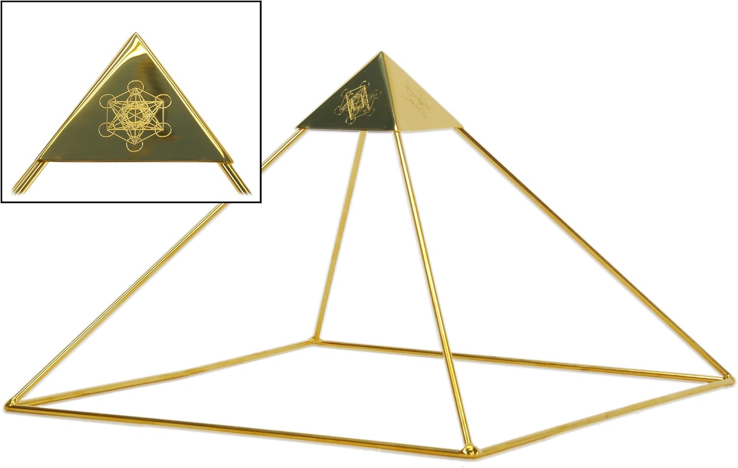 24k Gold-plated Copper Ascension Meditation Head Pyramid for Healing ...