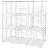 Amazon.com: SONGMICS 12 Metal Wire Cube, Shelves Organizer,Stackable ...