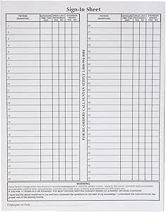 Amazon.com : Tanning Salon Customer Sign-In Sheets : Office Products