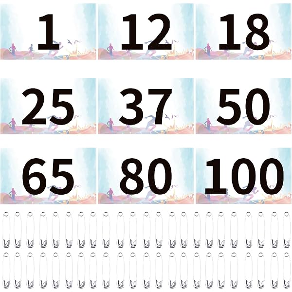 Running Bibs PATIKIL Tearproof Running Bib Numbers 7x6 Inch, 201-300 ...