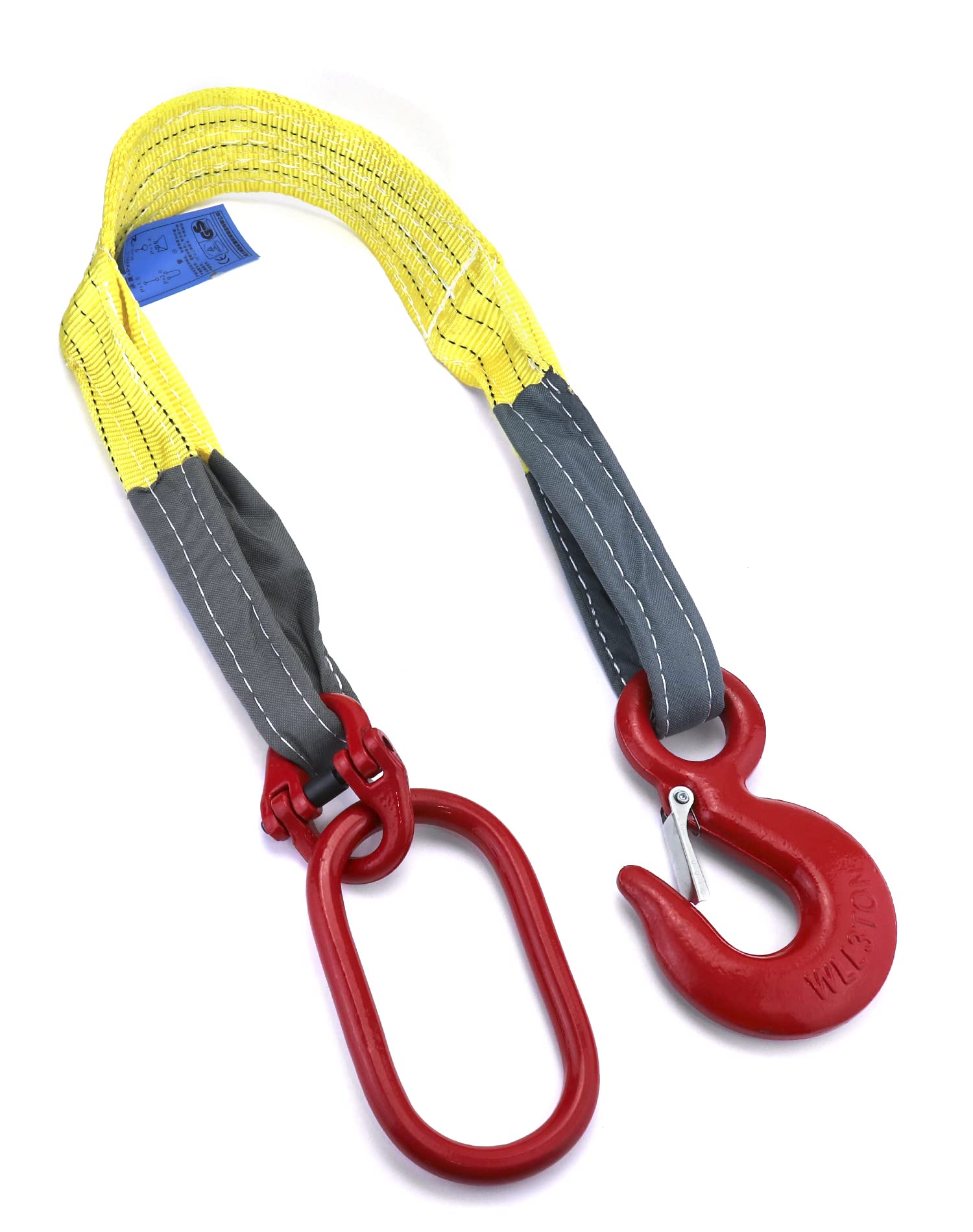 QWORK Lifting Slings Web Sling, 3.3 Ft Heavy Duty Single Leg Wire Rope, 6600lbs Polyester ...