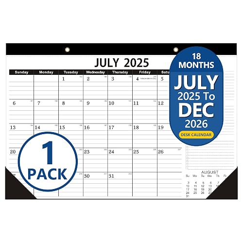 Desk Calendar 2025-2026,Calendar 2025-2026,July 2025 to Dec 2026,Desk ...