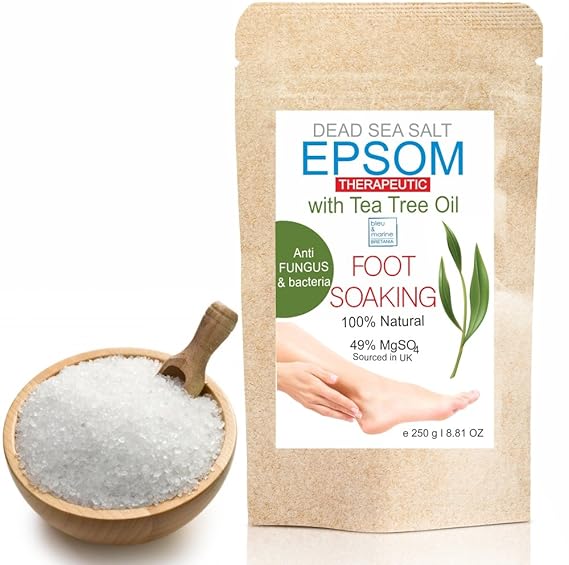 Tea Tree Epsom & Dead Sea Salt Antifungal Antibacterial Foot Soak 250 g ...