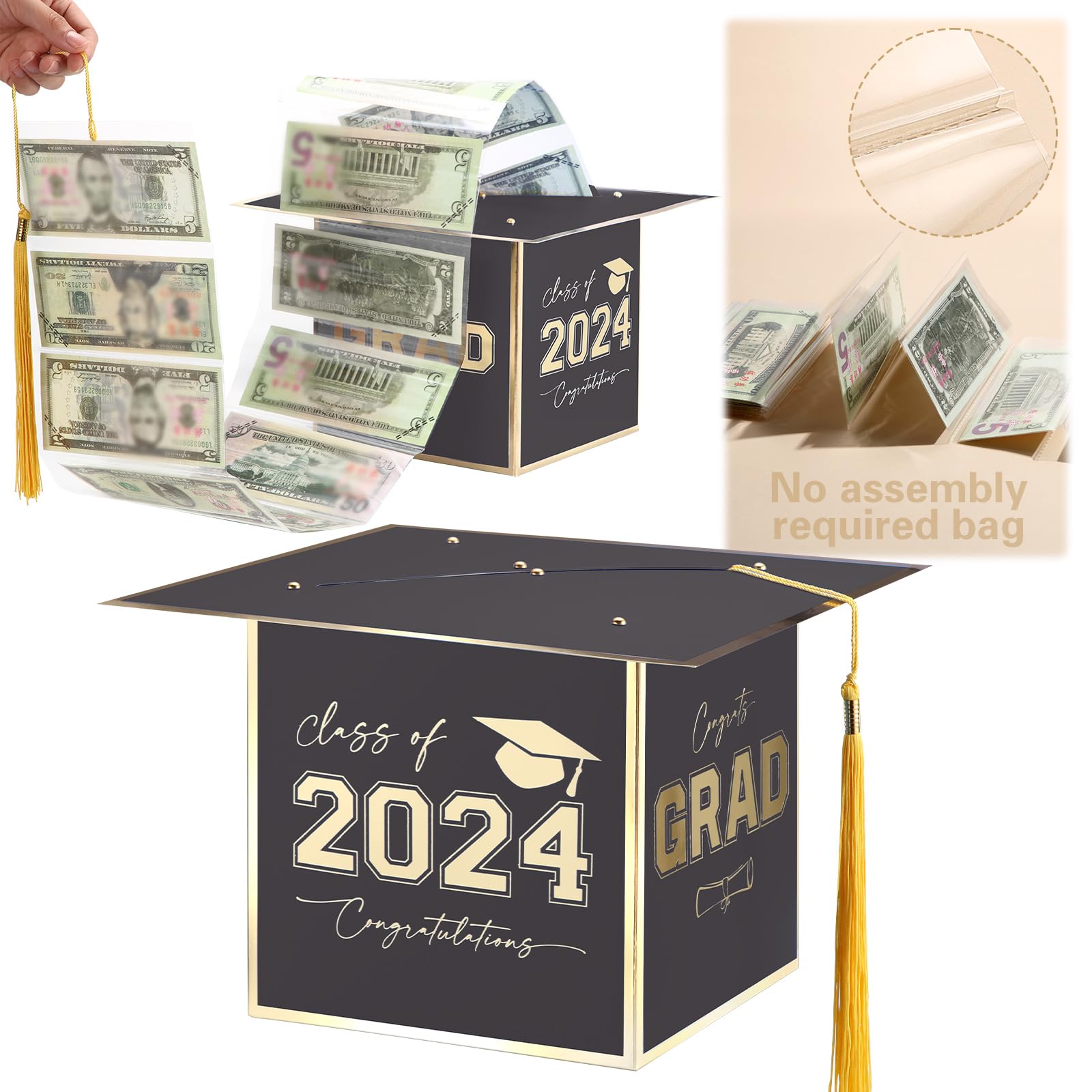 Mua Spakon 2024 Graduation Money Box for Cash Gift with No-Assembly Bag ...