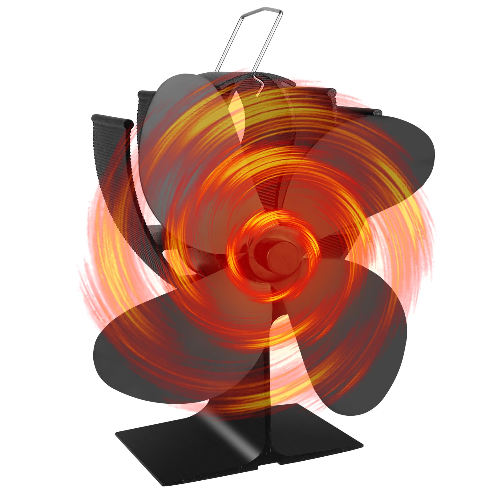 drtulz Wood Stove Fan Fireplace 4 Blade Heat Powered Stove Fan for Wood ...