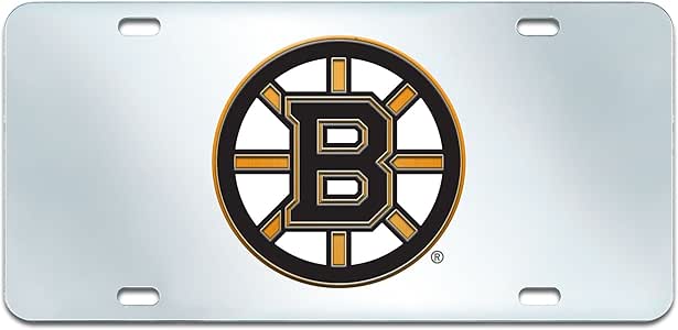 Amazon.com: FANMATS NHL Boston Bruins Plastic License Plate (Inlaid ...