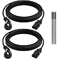 Amazon.com: Elecan 3 Prong S Flat Plug Replacement Power Cord 6 FT/2 Pack-45 Degree Angled Plug ...