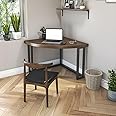 Amazon.com: RUNNUP Modern Solid Wood Corner Desk Space Saving Small ...