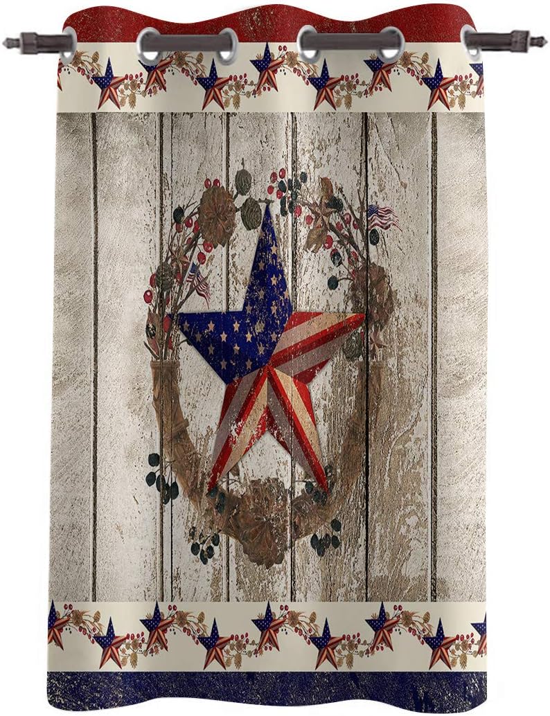 Amazon.com: WARM TOUR Window Curtain Panel Retro American Flag Texas ...