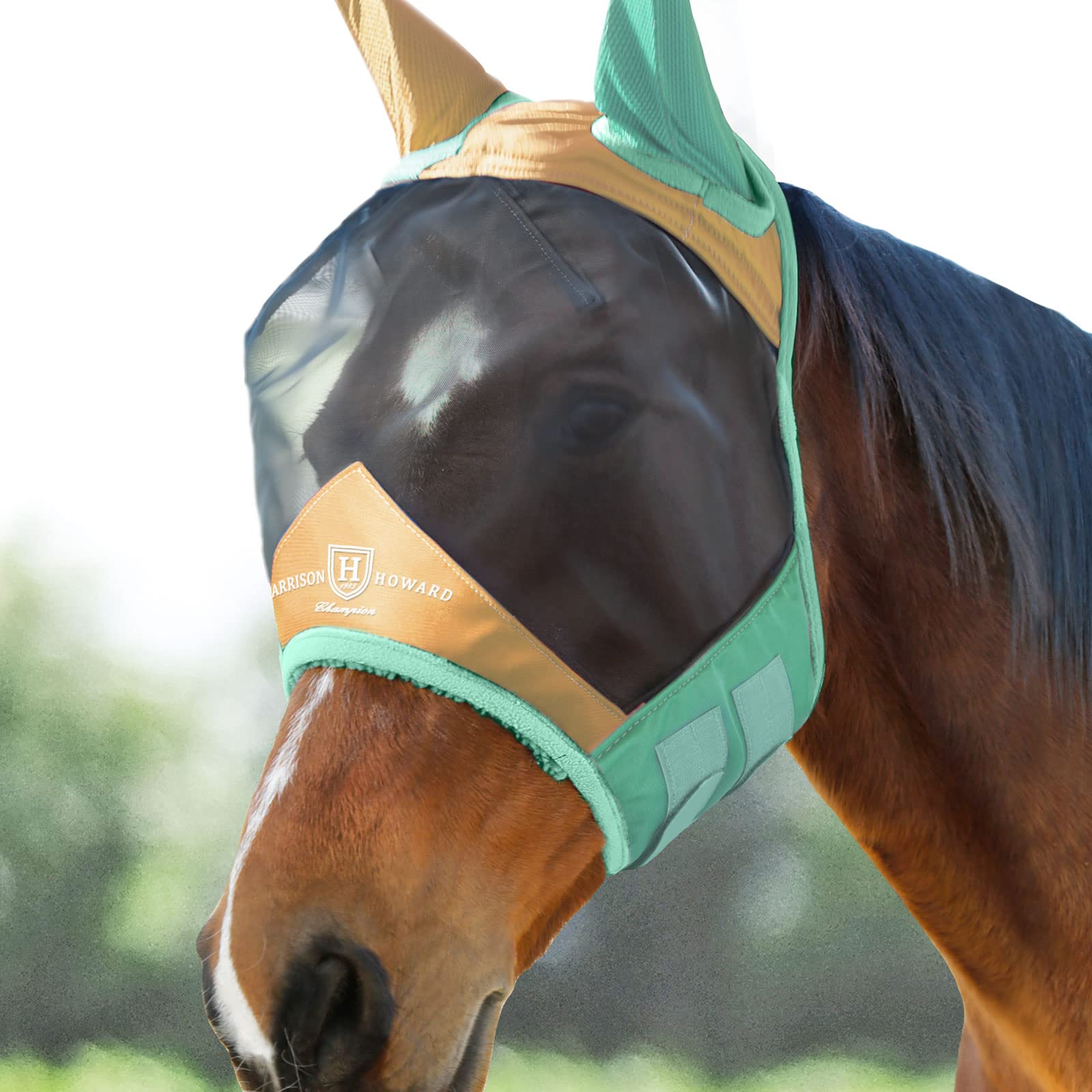 Harrison Howard Pro Luminous Horse Fly Mask Standard with Ears UV ...