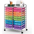 Amazon.com: SILKYDRY 20-Drawer Rolling Storage Cart, Art Cart Organizer ...