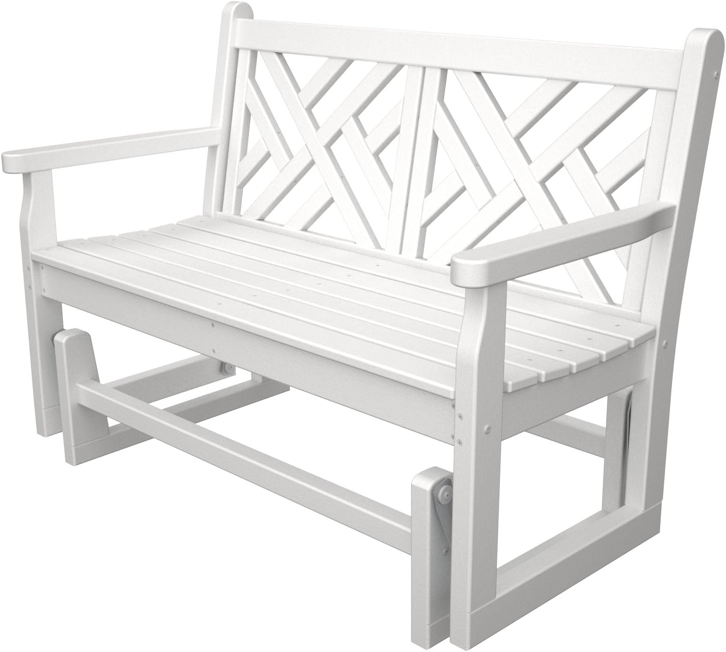 Amazon.com : POLYWOOD CDG48WH Chippendale Glider, White : Patio Rocking ...