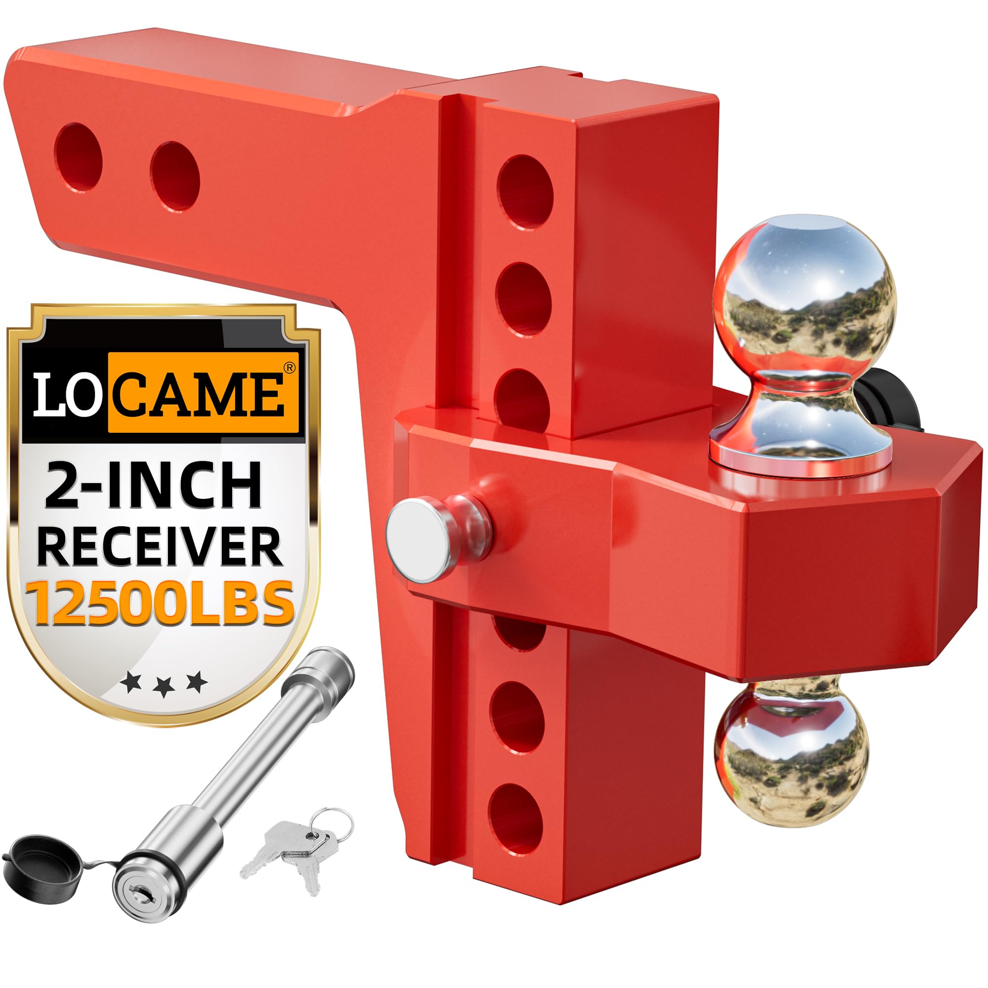 LOCAME Adjustable Trailer Hitch, Fits 2-Inch Receiver, 6-Inch Drop ...