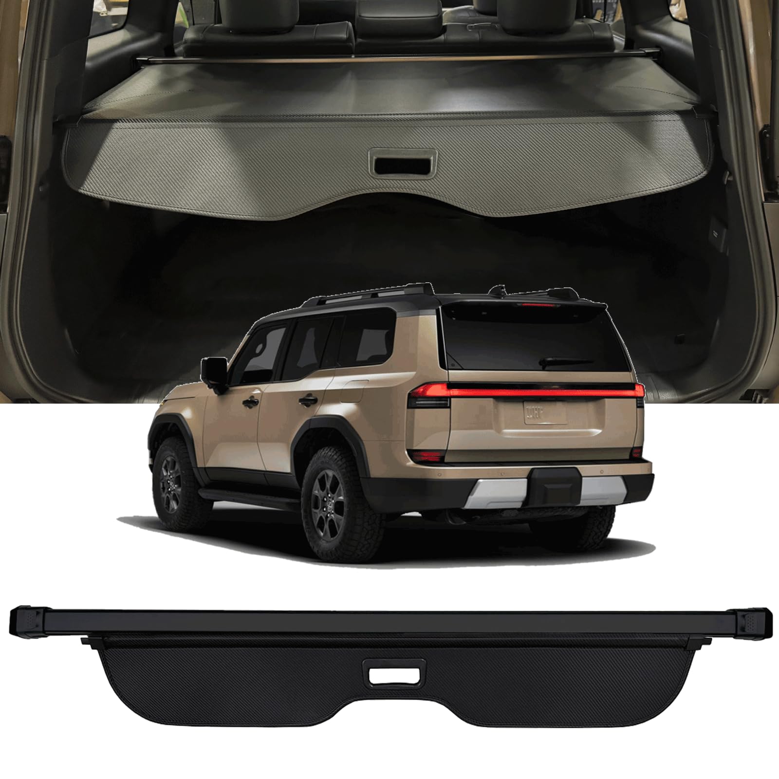 Retractable Cargo Cover Compatible with Toyota Land Cruiser 2024 2025 ...