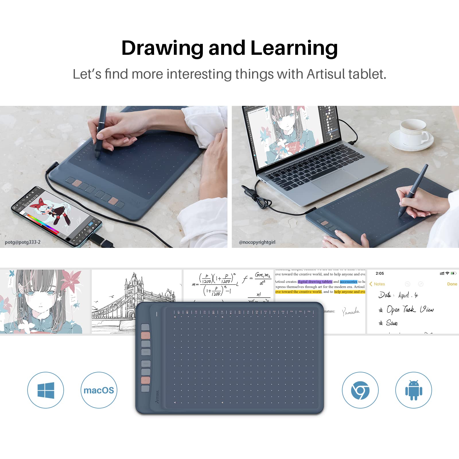 Mua Artisul A1201 Graphics Drawing Tablet Compatible with Android Phone ...