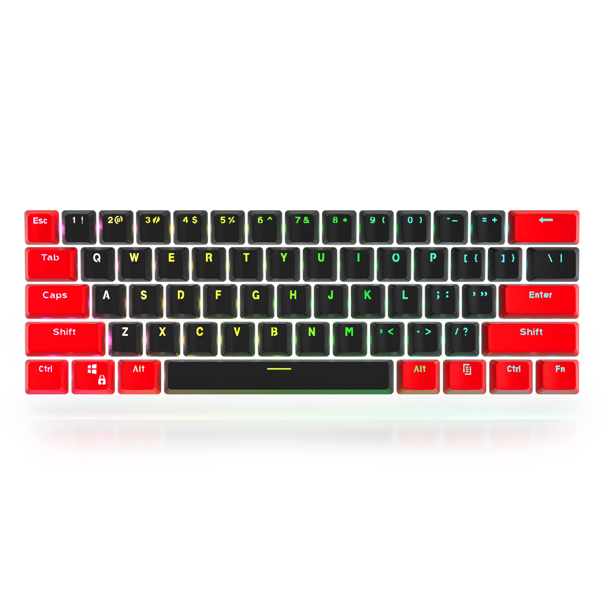 Mua GTSP Red and Black Keycaps 60% Percent PBT Key Cap Set with 6.25U ...