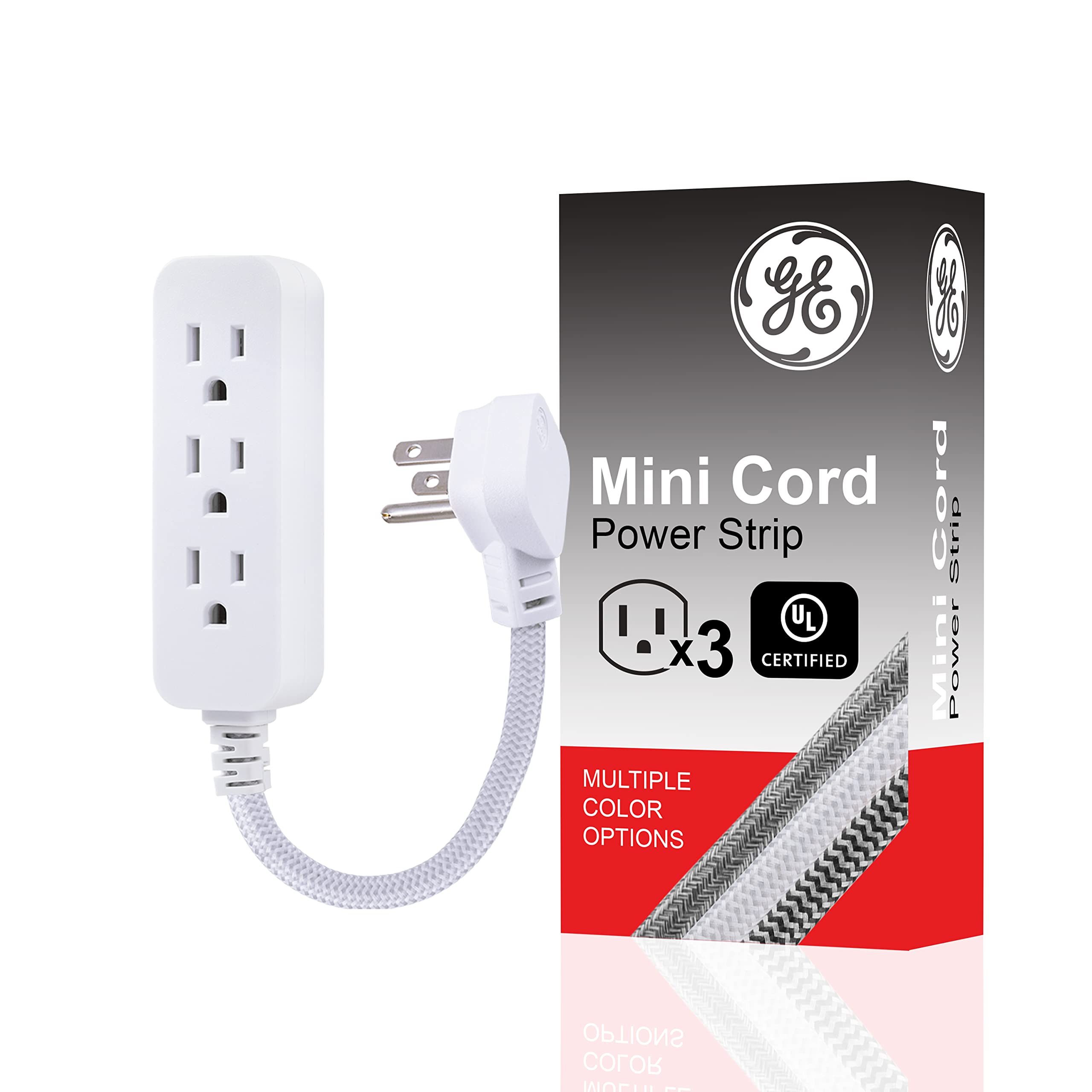 GE 3-Outlet Power Strip Extension Cord with Multiple Outlets 6 Inch ...