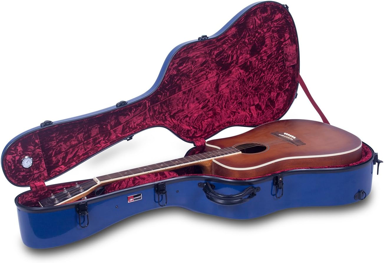 Amazon.com: Crossrock CRF1020DNVBL Fiberglass Acoustic Guitar Case ...