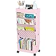 Amazon.com: yeavs 5-Tier Mobile Bookshelf, Rolling Bookcase Book ...
