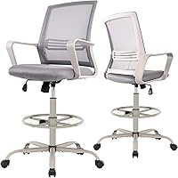 Amazon.com: Drafting Chair, Ergonomic Tall Office Chair Standing Desk Chair with Adjustable Foot ...