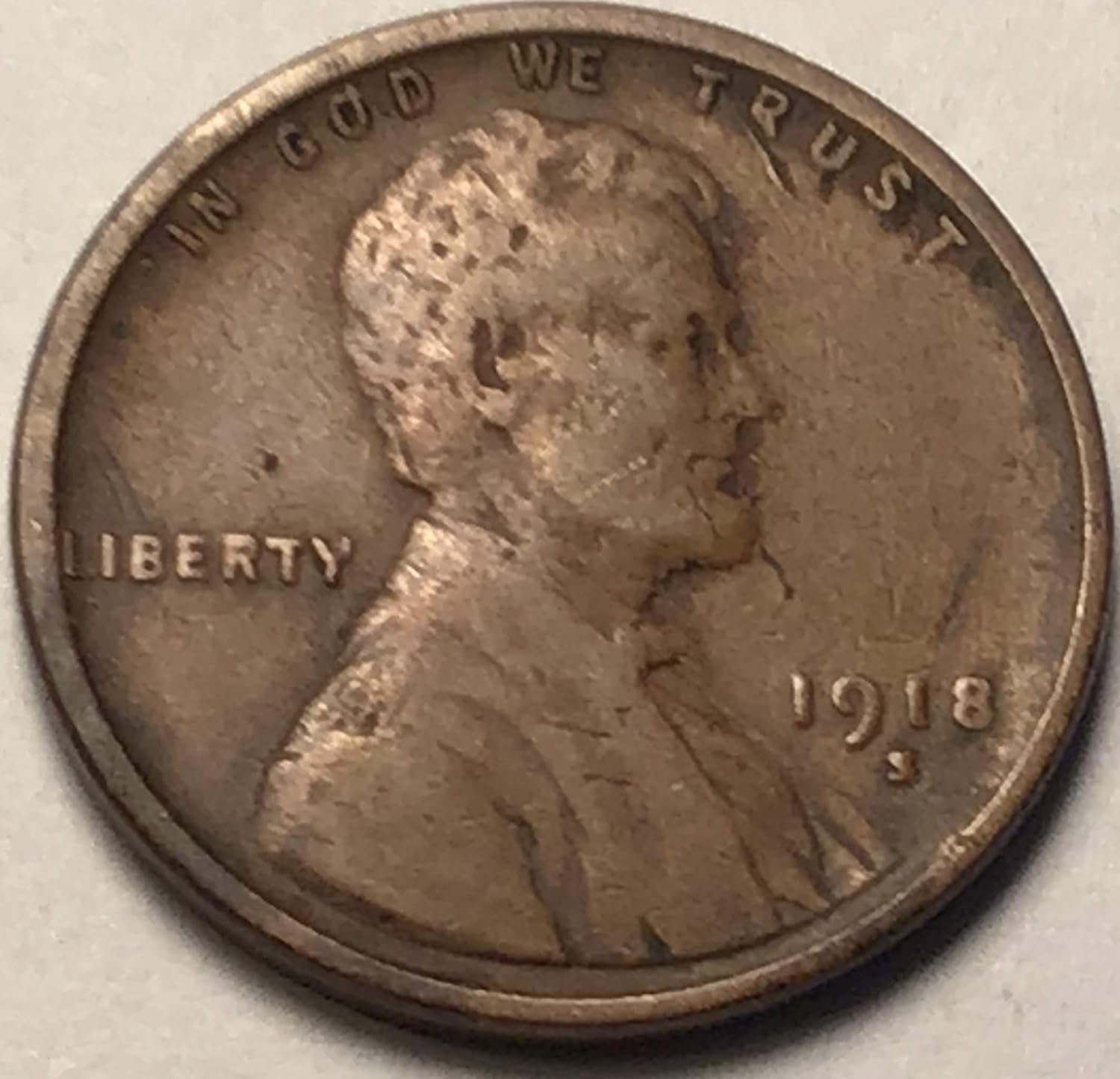 1918 S Lincoln Wheat Cent Penny Very Good Details at Amazon's ...