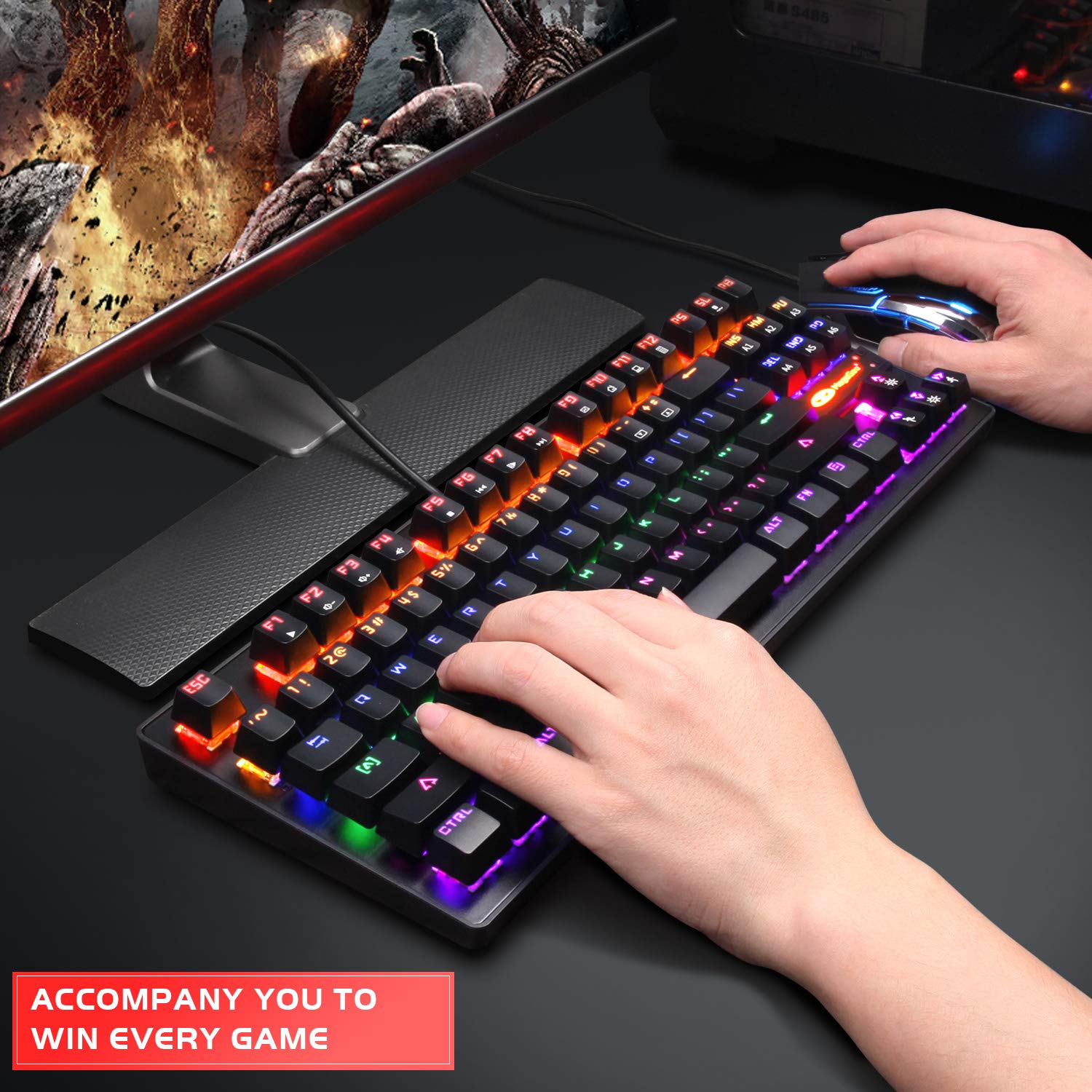 Mua MageGee Mechanical Gaming Keyboard 87 Keys with RGB LED Backlit ...