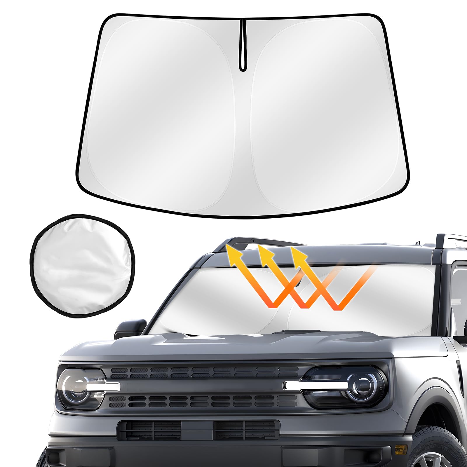 Windshield Sun Shade for Ford Bronco Sport 2021-2024 2025, Upgraded ...