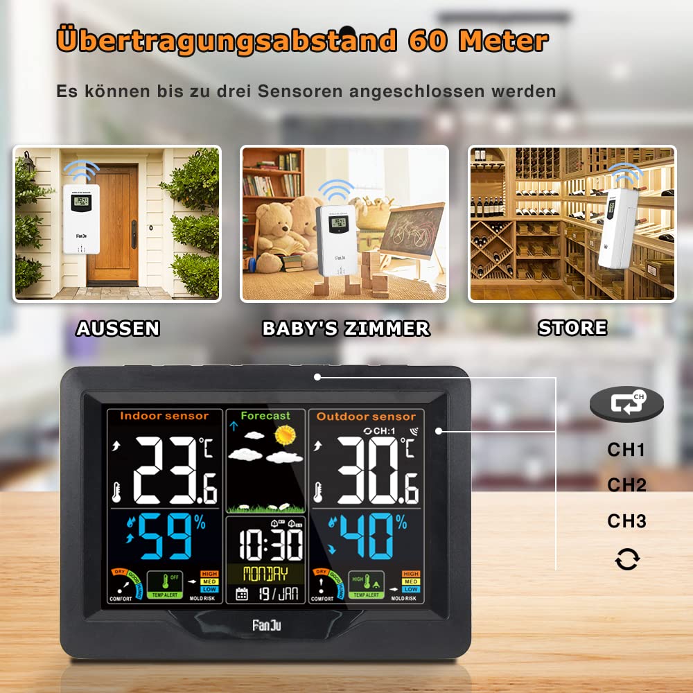 Mua FanJu FJ3383C Wireless Weather Station with Outdoor Sensor, Digital ...