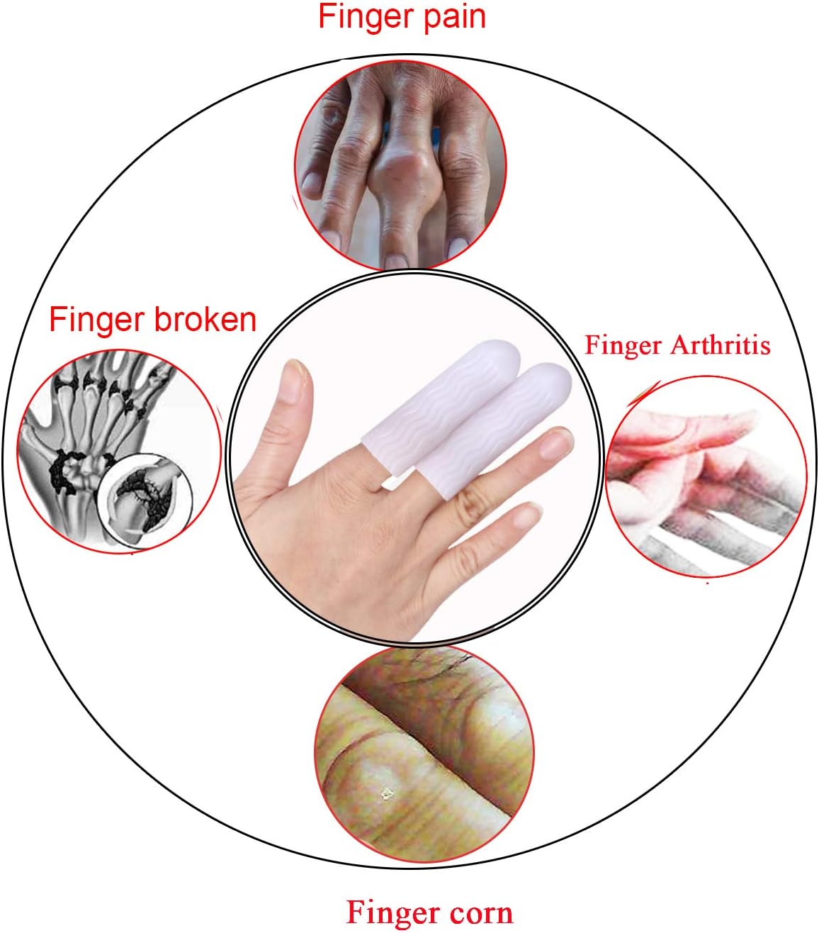 10 Pcs Silicone Finger Protectors, Gel Finger Support, Finger Sleeves ...