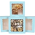 Amazon.com: qiqee Auto-pop Up Light Blue Pastry Box With Window 8x8x2.5 ...