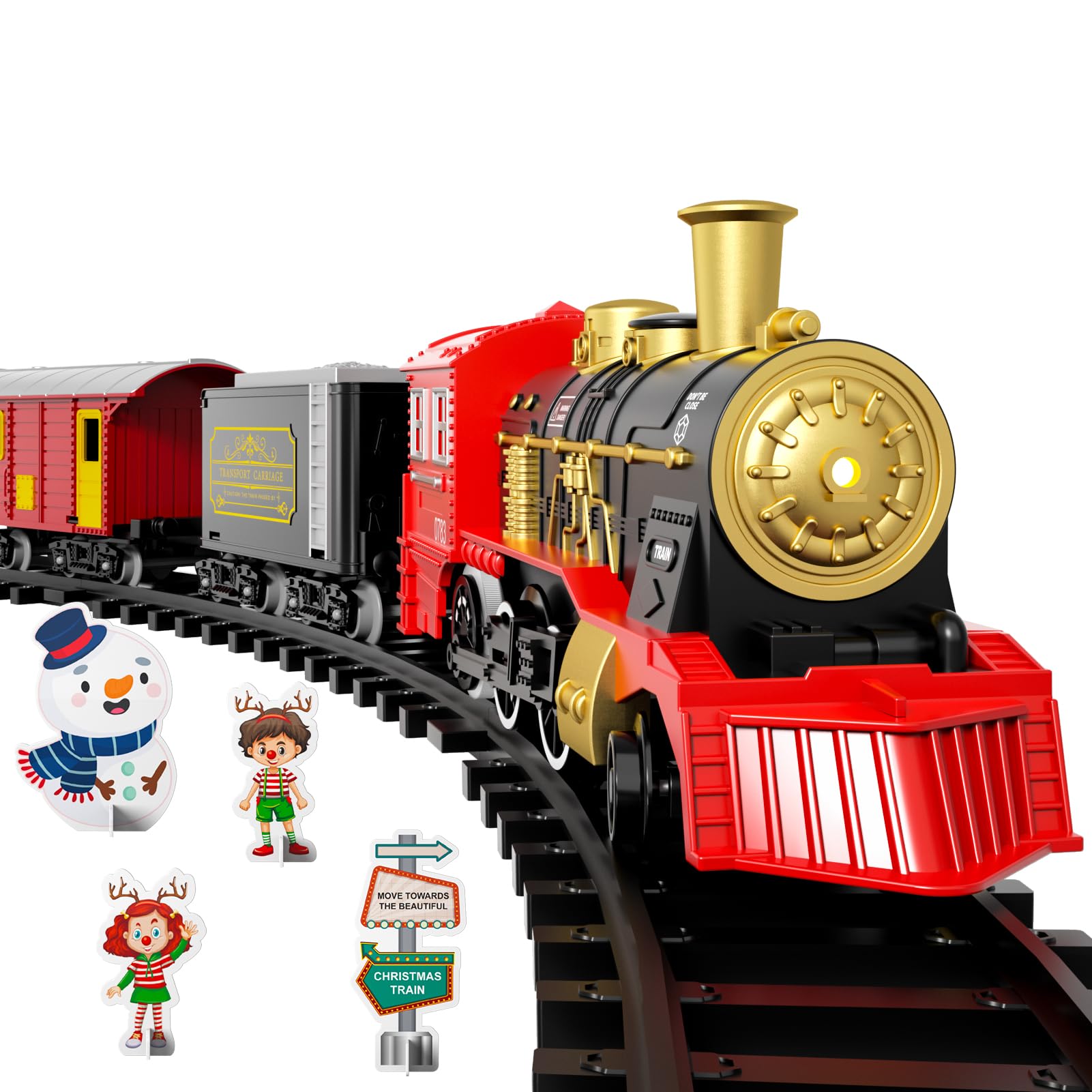 Kukufun Electric Train Set for Kids, Classic Christmas Train Toys Set ...
