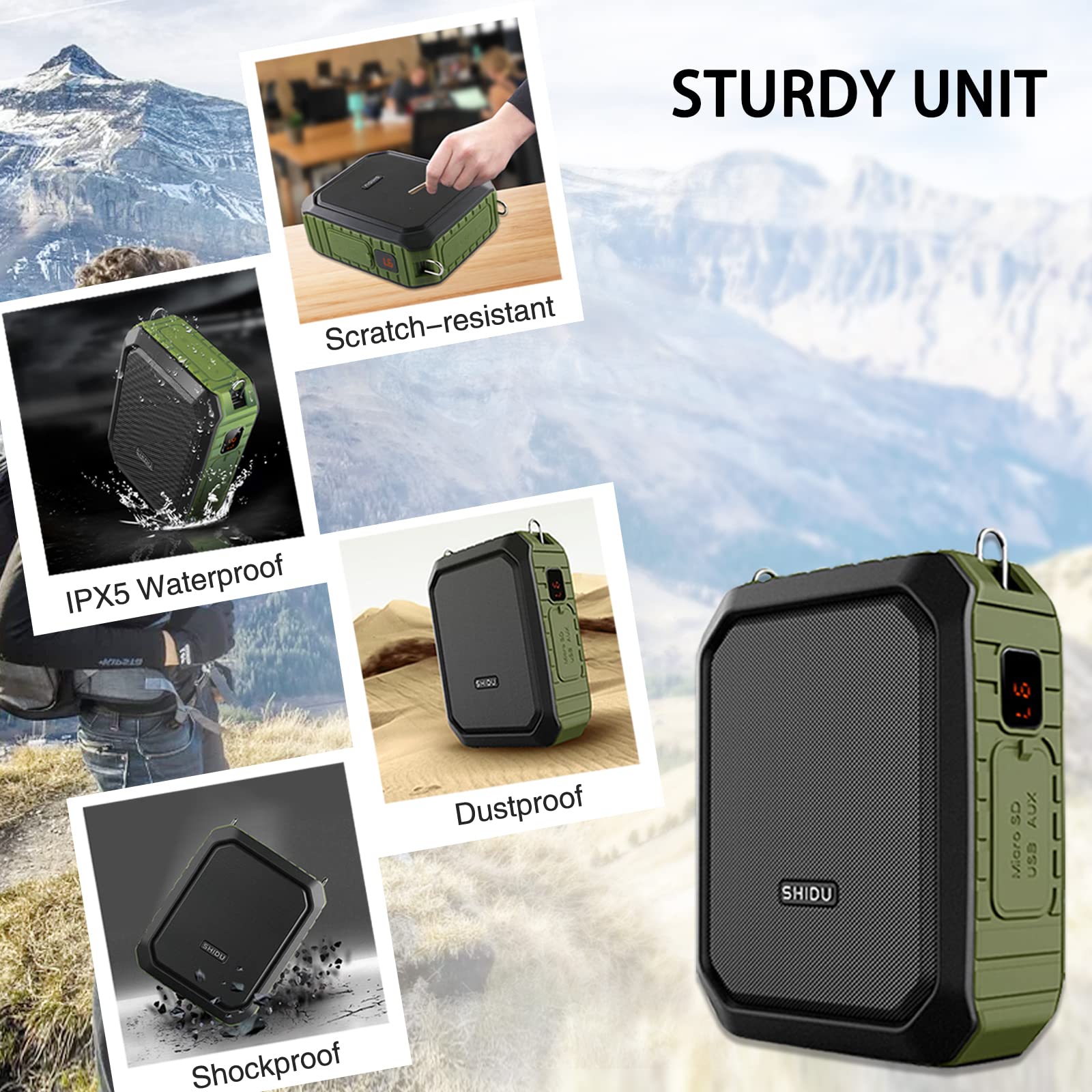 Wireless Voice Amplifier Bluetooth Teacher Microphone 18W Waterproof Portable Voice Amplifier ...