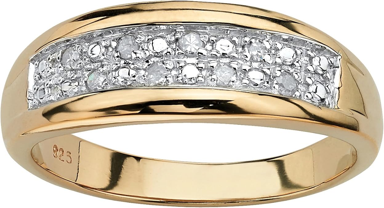 Amazon.com: Seta Jewelry Men's 18K Yellow Gold Over Sterling Silver ...