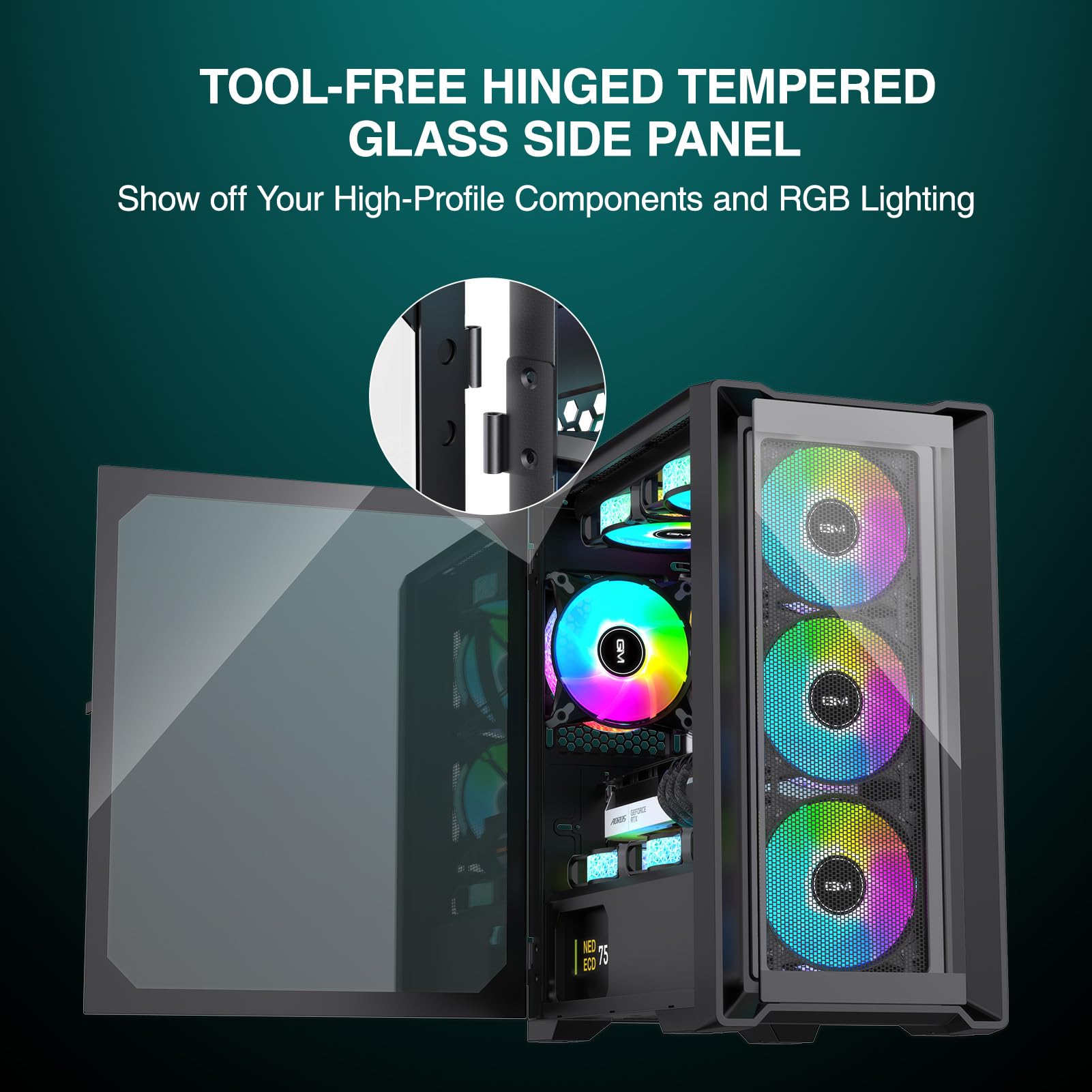GIM Micro ATX PC Case, Gaming Computer Case With Opening Tempered Glass ...