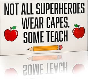 Amazon.com: JennyGems Not All Superheroes Wear Capes, Some Teach Sign ...