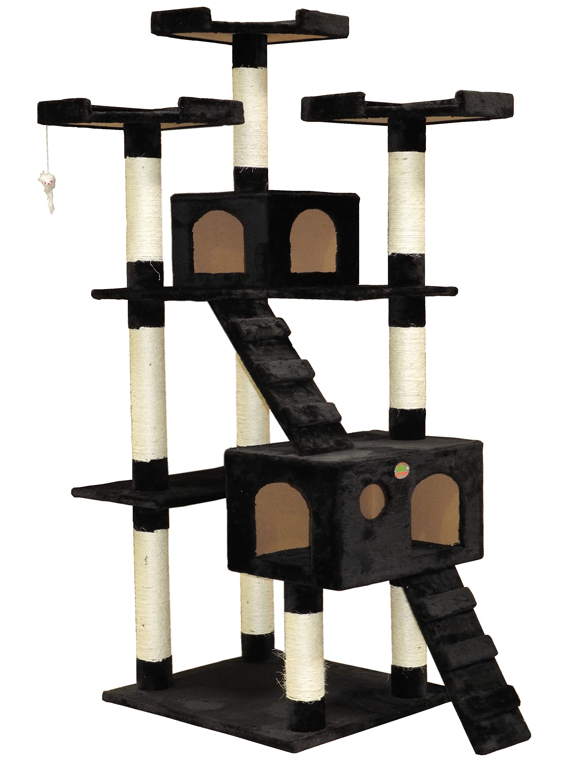 Go Pet Club 72" Tall Cat Tree Tower with Cat Condos - Large Cat Tree ...