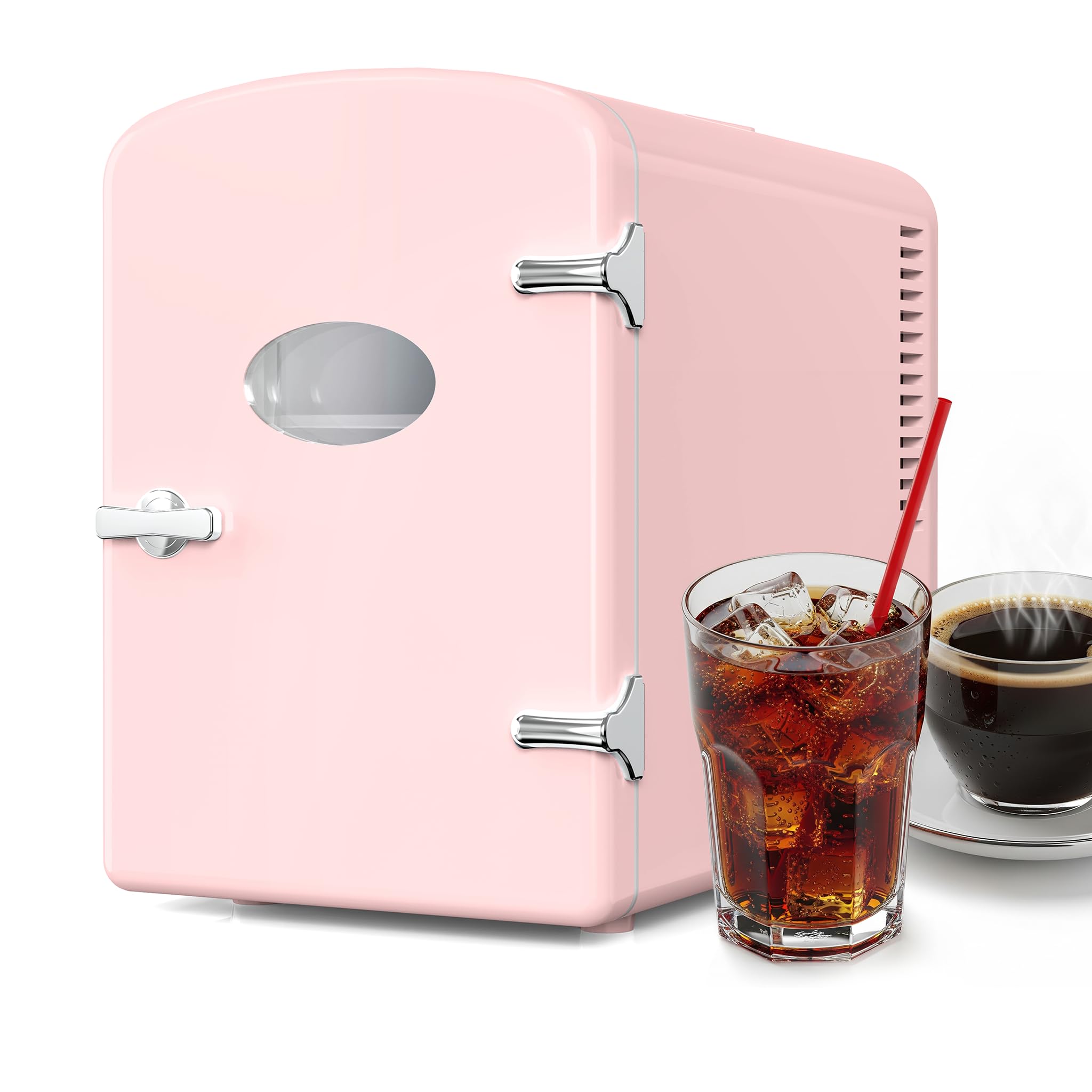 HealSmart 6L/9 Can Mini Fridge with Window AC/DC Cooler & Warmer Small ...