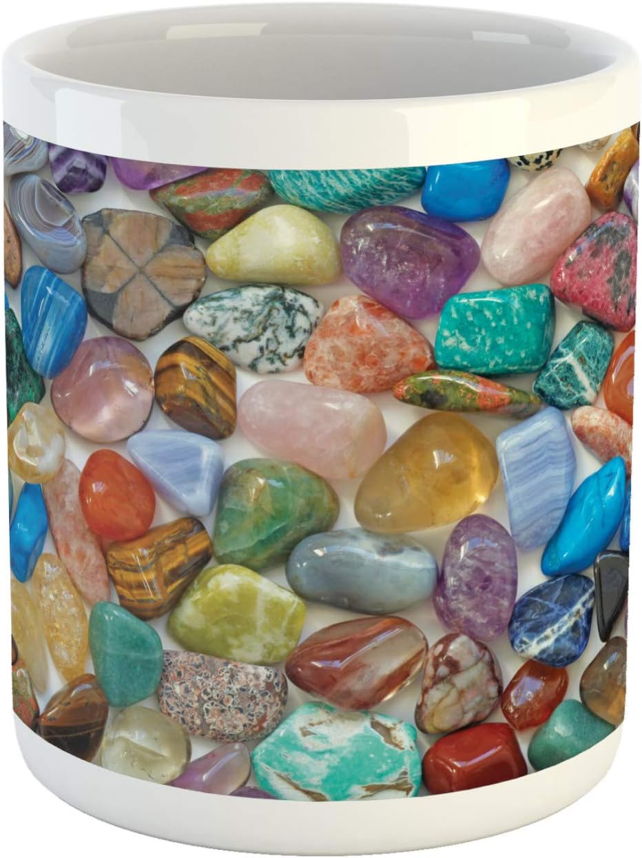 Amazon.com: Lunarable Stones Mug, Colorful Layout of Various Pebbles ...